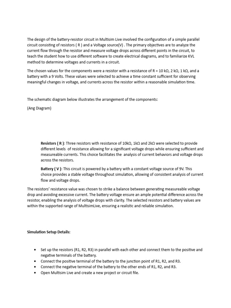 Design LabReport 2 | PDF | Resistor | Electrical Network
