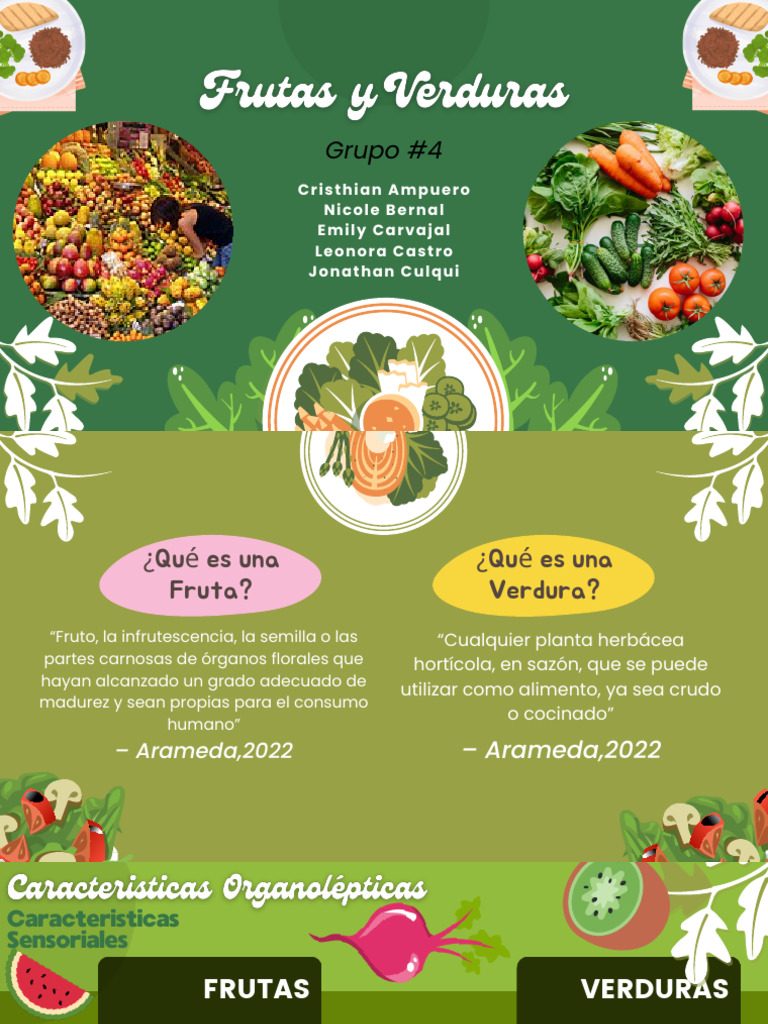 Tipos De Frutas Y Verduras Pdf Fruta Vegetales