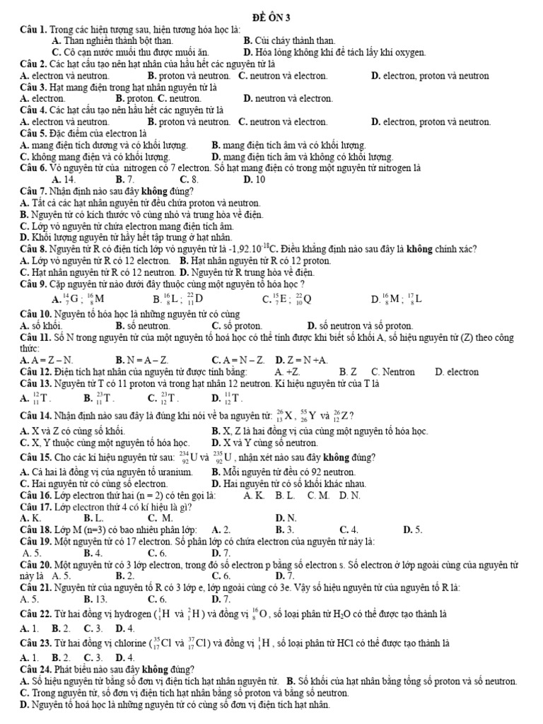 ĐỀ ÔN 3 hs | PDF
