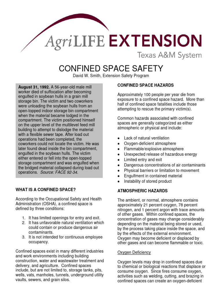 Confined Space Safety | PDF | Combustion | Oxygen