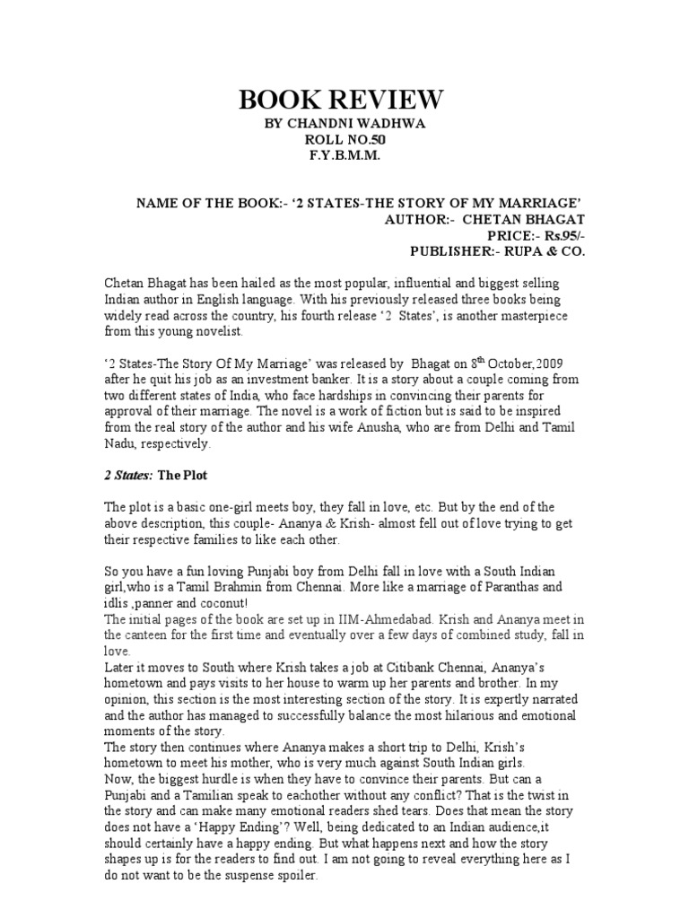 2 STATES-Book Review | PDF