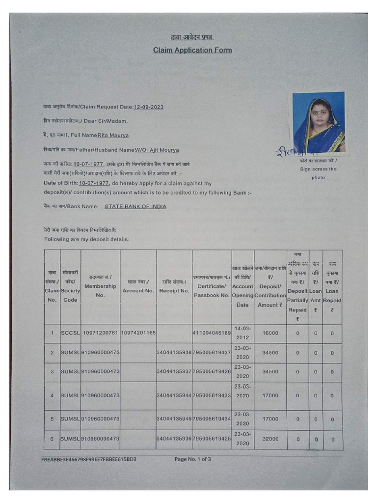 Sahara application form | PDF