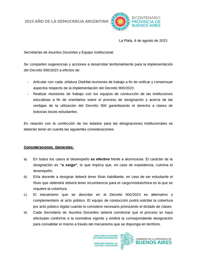 Consideraciones para Aplicacion Decreto 900 - 2023 | PDF