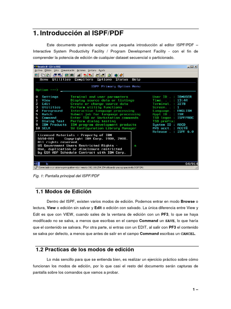 Introducción Al ISPF | PDF | Informática | Software
