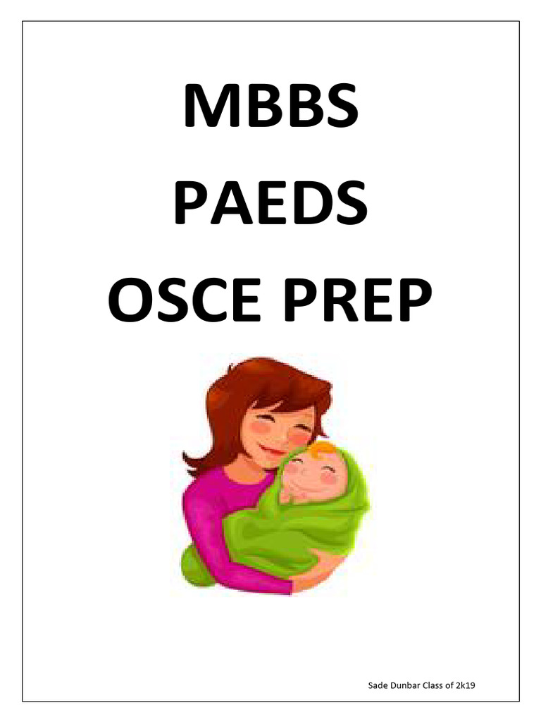 MBBS Paeds OSCE Prep | PDF | Medical Specialties | Clinical Medicine