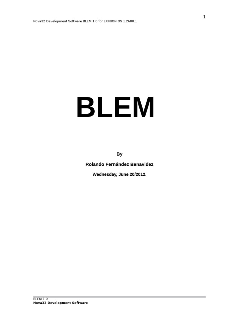 BLEM XC Exirion FirstBook | PDF | Ingeniería de Sistemas | Desarrollo ...