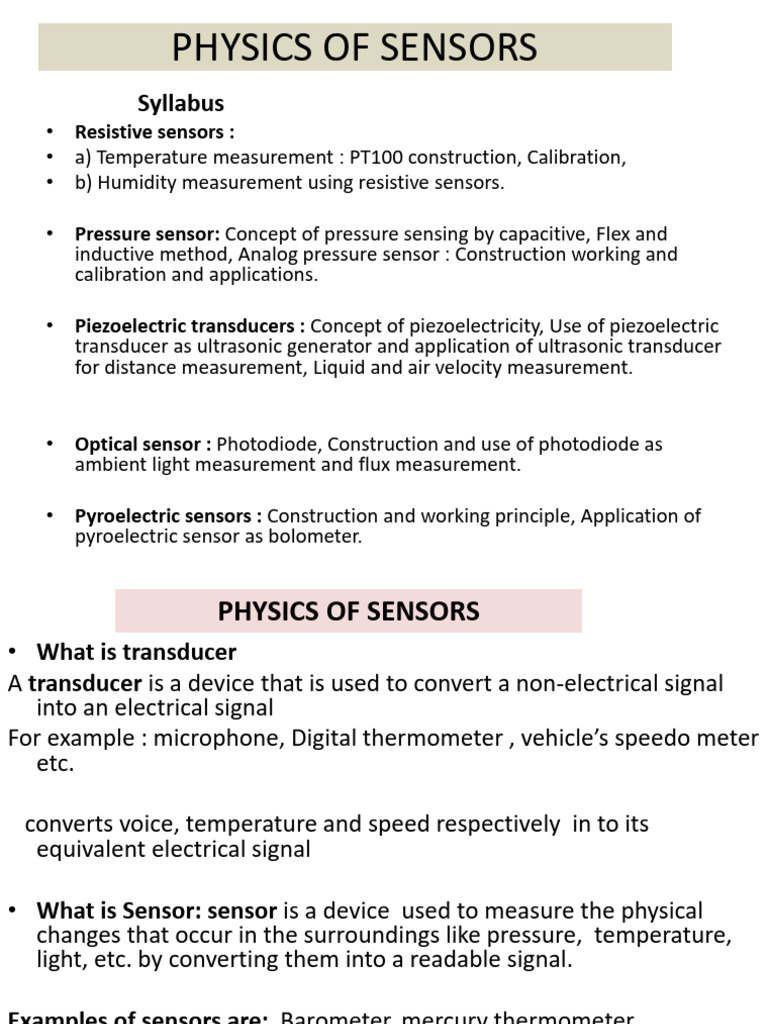 Physics of Sensors: Syllabus | PDF | Piezoelectricity | Inductance