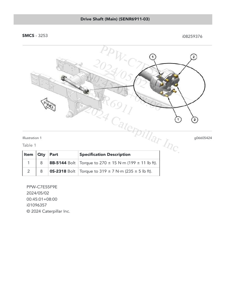 Drive shaft specs | PDF