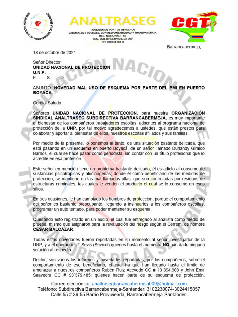Alerta Temprana Puerto Boyaca | PDF