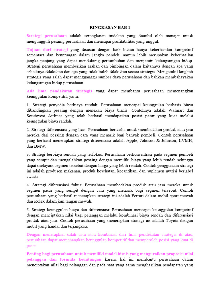 RINGKASAN BAB 1 Dan BAB 2 FIKS | PDF | Karier & Perkembangan | Bisnis