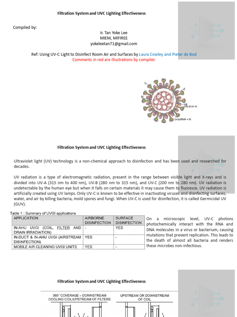 UVC Lamp Application | PDF | Ultraviolet | Physical Phenomena