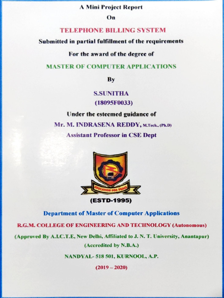 2019-20-Mca-Telephone Billing System | PDF