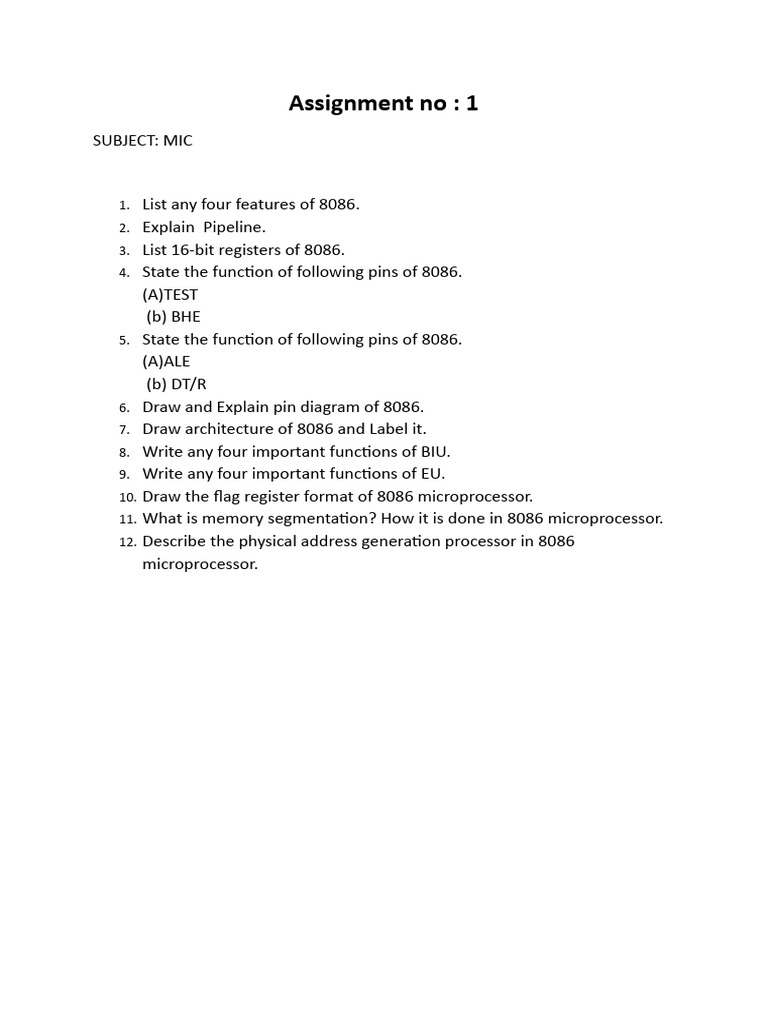 MIC Assignment No 1 | PDF