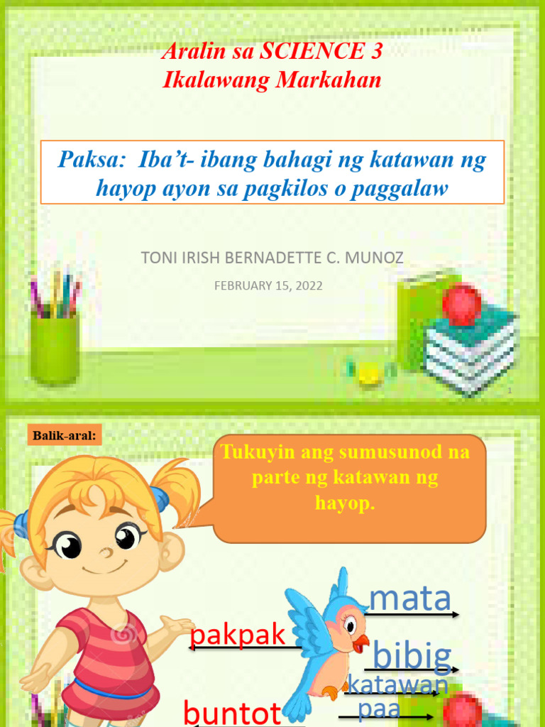 Powerpoint COT Science 3 | PDF