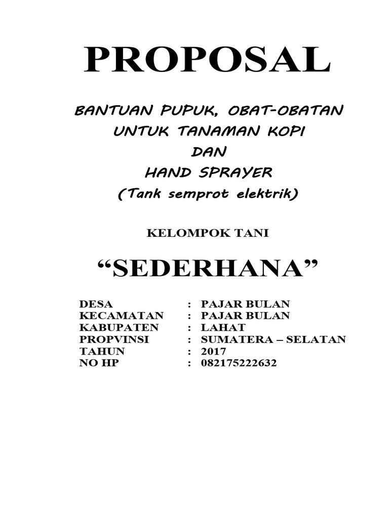 PROPOSAL Kelompok Tani Sederhana | PDF