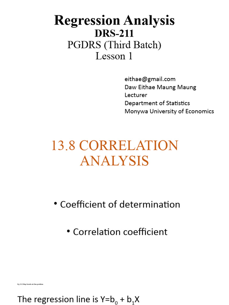 Lesson 1 Correlation Analysis | PDF | Coefficient Of Determination | Regression Analysis