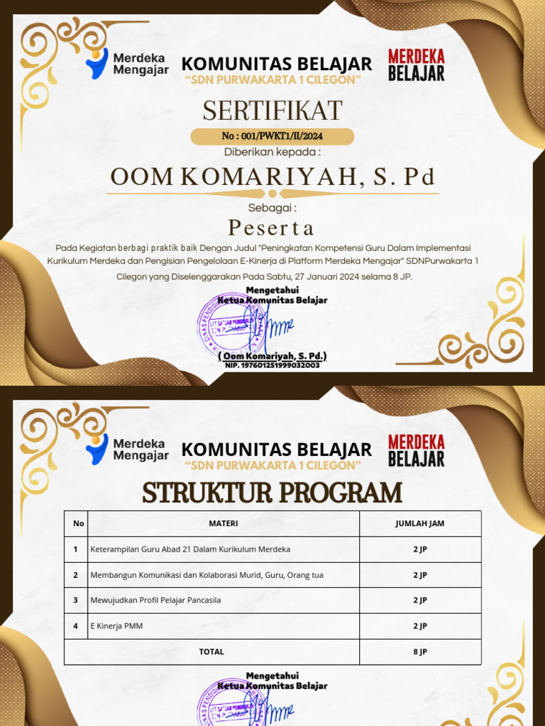 Sertifikat Berbagi Praktik Baik | PDF