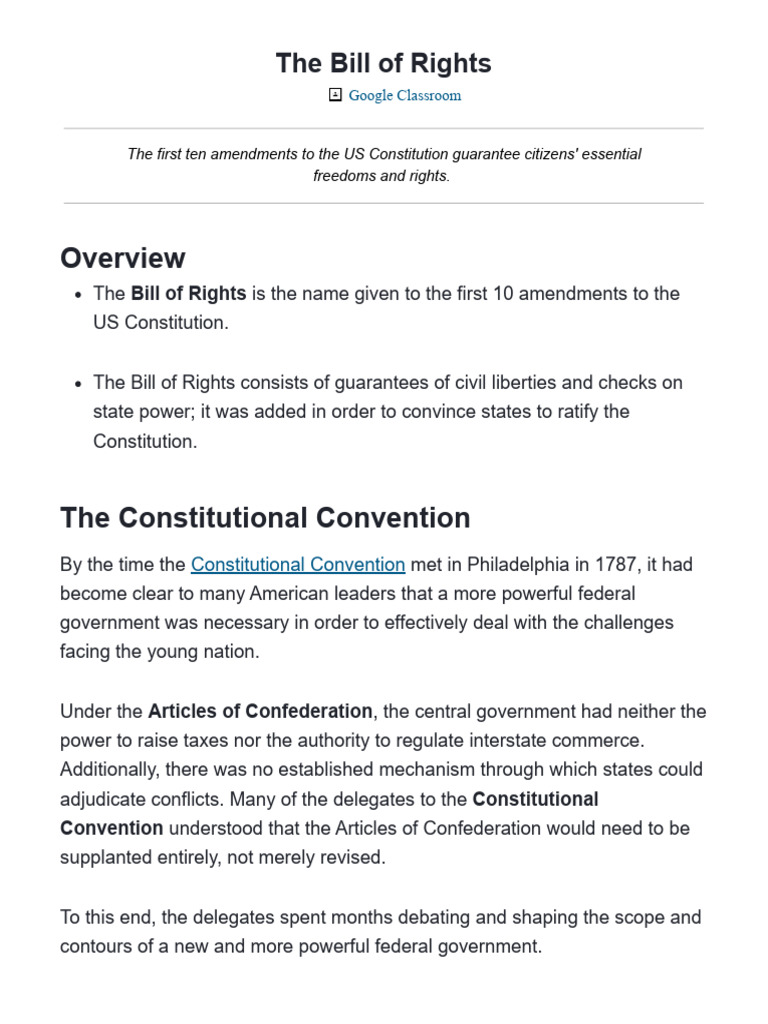 Understanding the Bill of Rights | PDF | United States Bill Of Rights ...