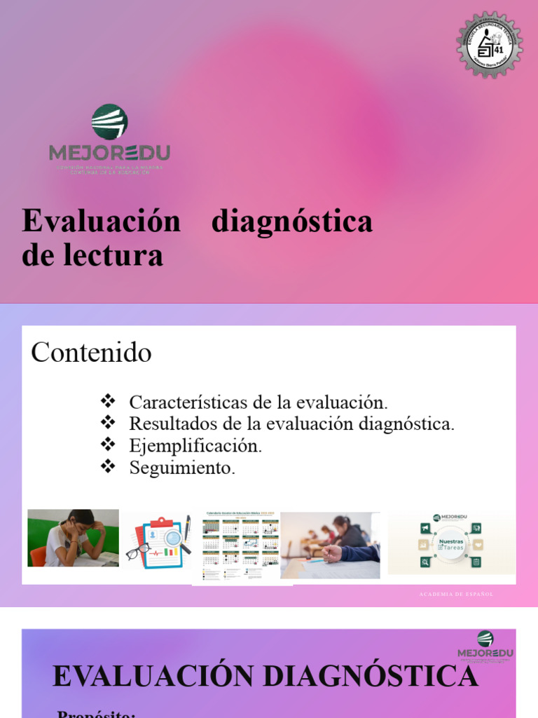 Evaluación Diagnóstica de Lectura | PDF | Comprensión lectora | Aprendizaje