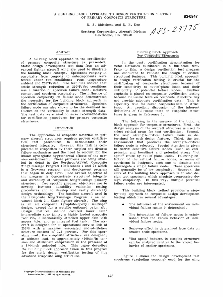 Building Block Approach for Composite Certification | PDF | Spar ...