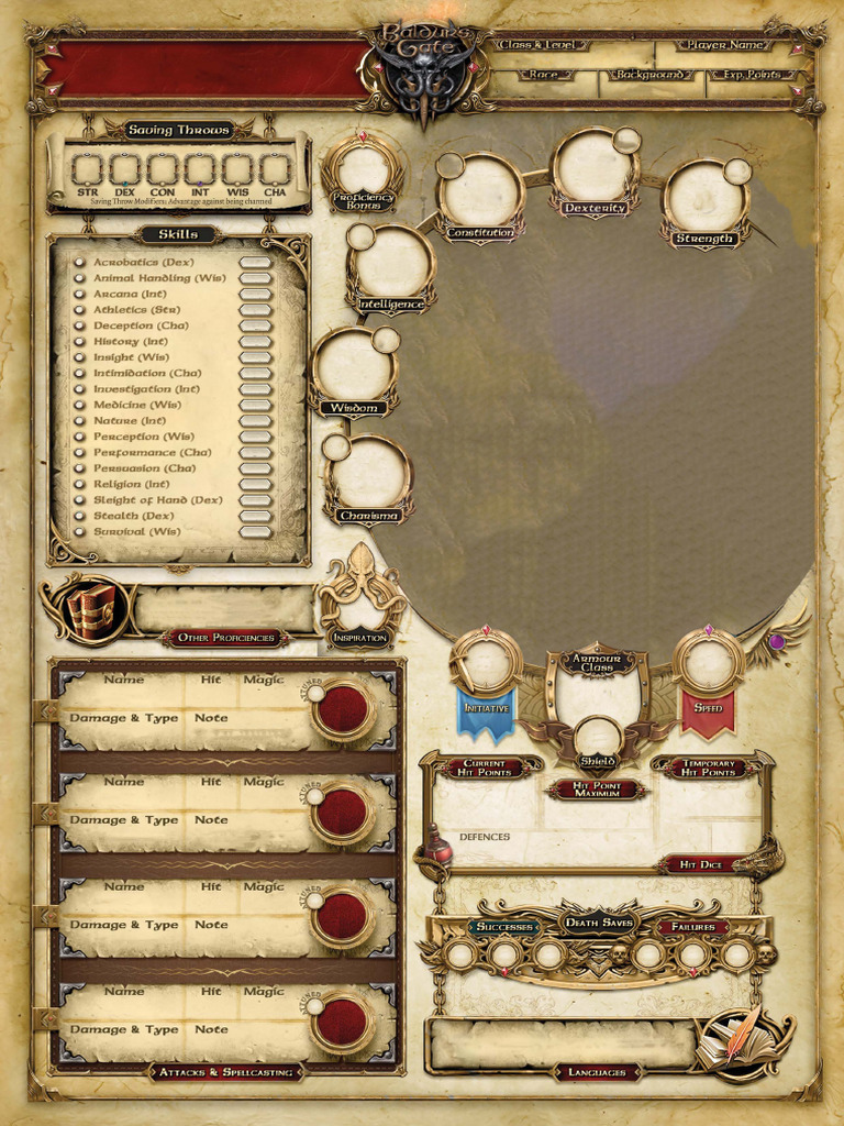 Baldurs Gate Sheet | PDF