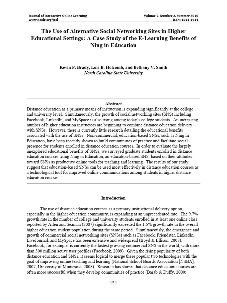 The Use of Alternative Social Networking | PDF | Social Networking Service | Educational Technology