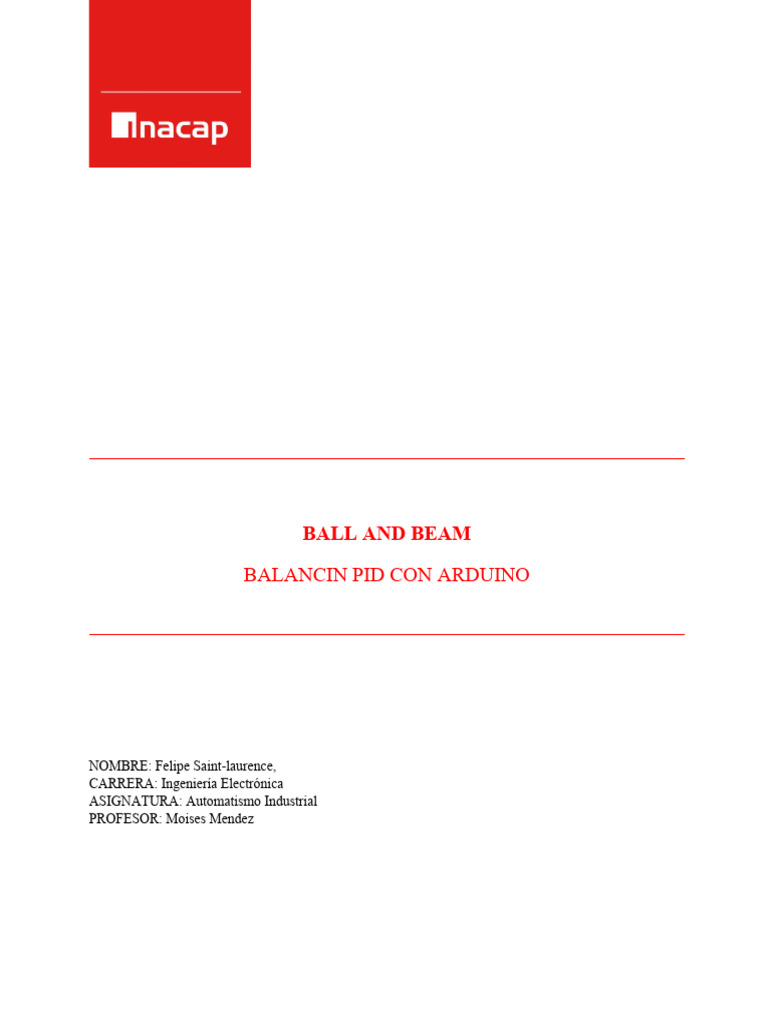 Pid Ball and Beam | PDF | Matemáticas Aplicadas | Teoría de control
