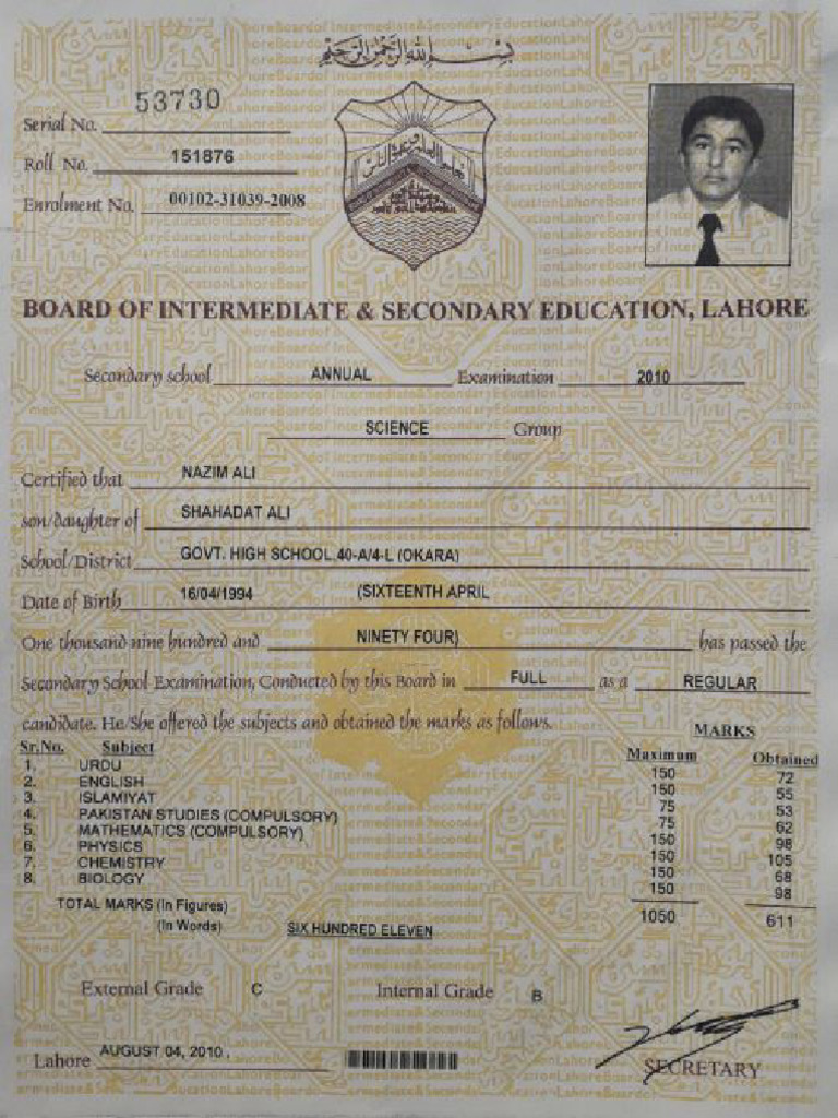 Matric | PDF