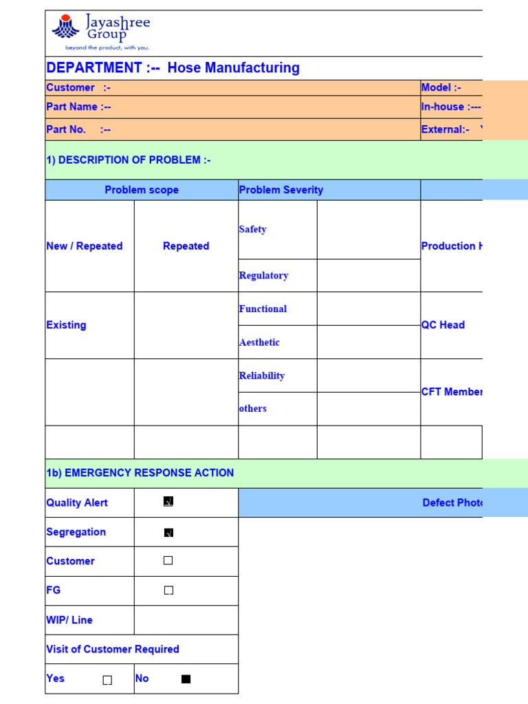 8D FORMAT (1) | PDF | Reliability Engineering | Systems Engineering