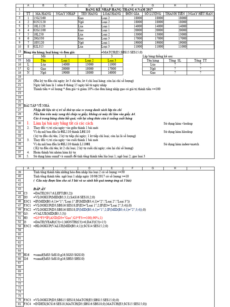 4 Excel T NG H P | PDF