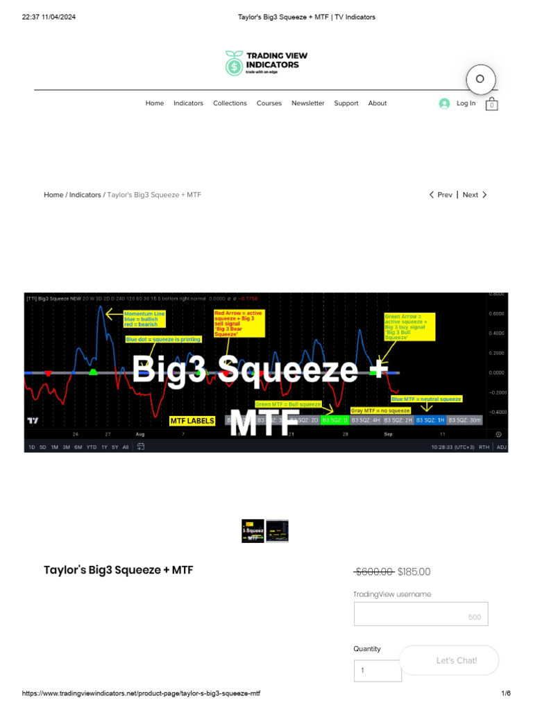 Taylor's Big3 Squeeze + MTF - TV Indicators | PDF | Market Trend