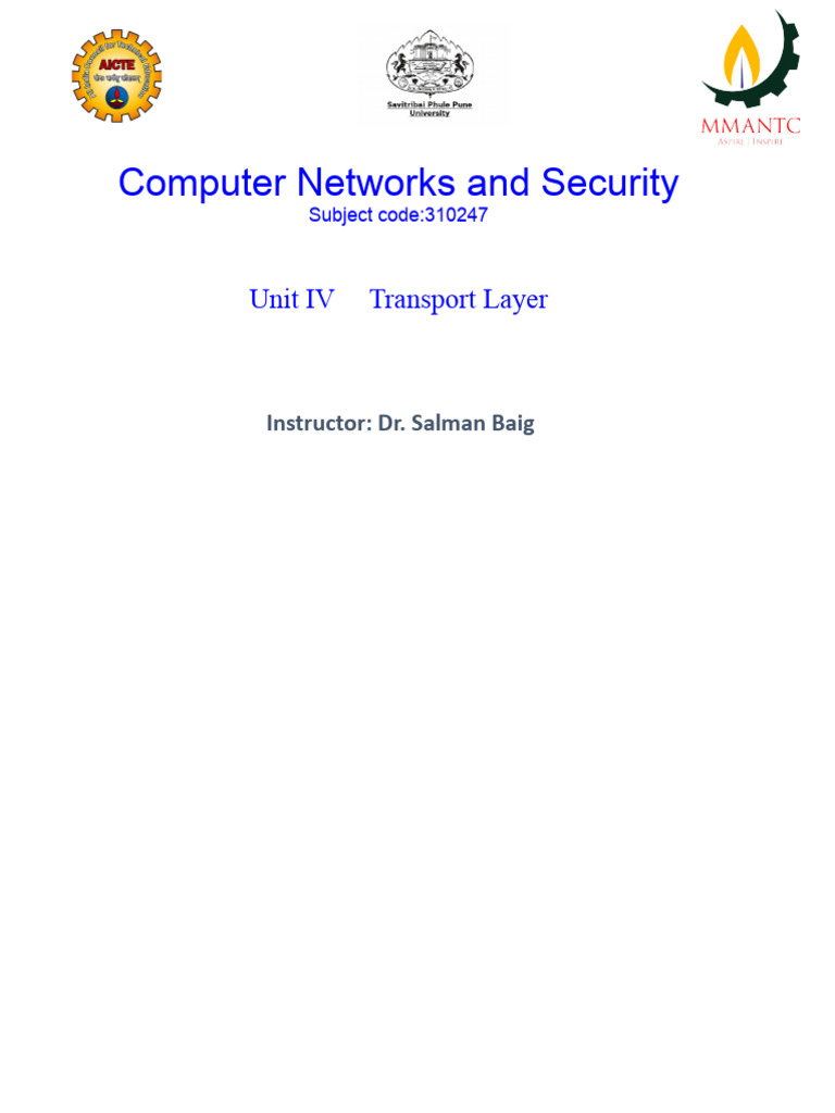 Unit4 Transportlayer Csed Final Pdf Transmission Control Protocol
