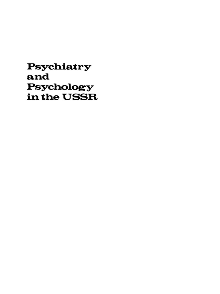 Soviet Psychiatry Symposium | PDF | Psychiatry | Classical Conditioning