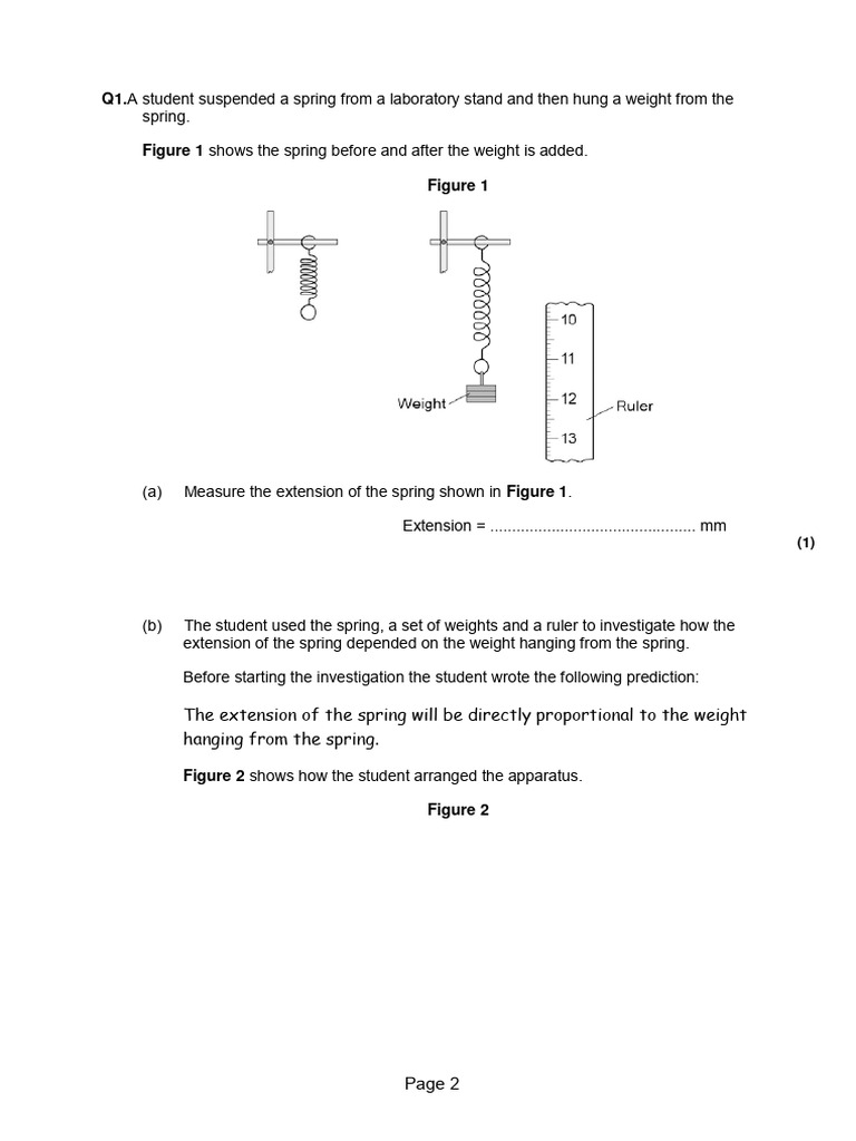 Spring Extension Investigation Analysis | PDF | Force | Potential Energy