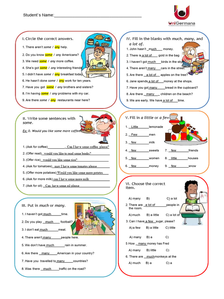 English Grammar Practice: Quantifiers | PDF | Cooking | Cuisine