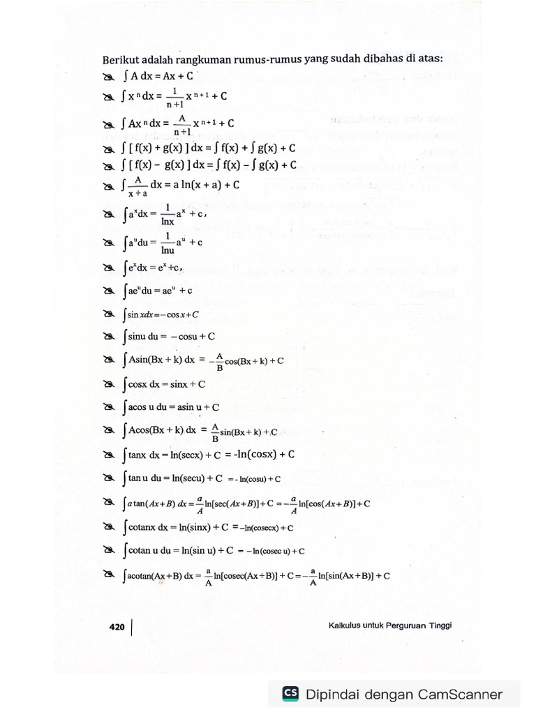 sifat-sifat integral | PDF