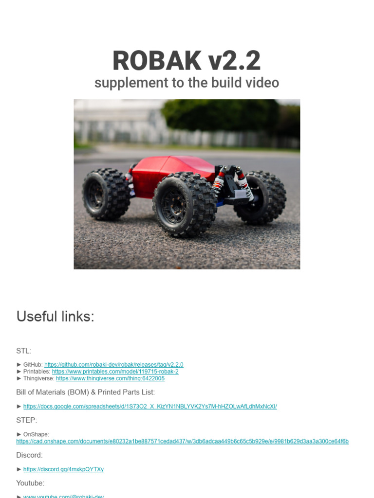 Robak v2.2 info | PDF | Gear | Screw