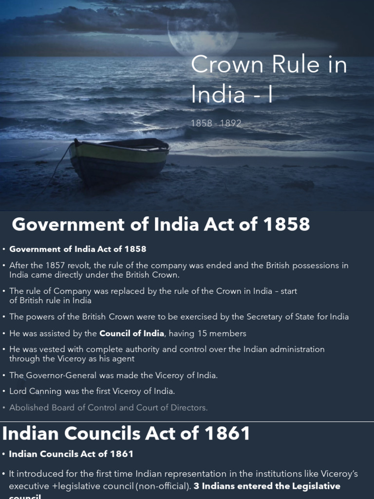Crown Rule in India (2) 18-01-2022 | PDF | Finance & Money Management