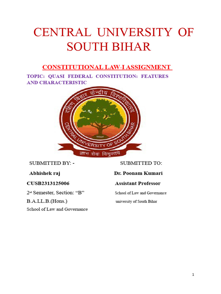 Features of Quasi-Federal Constitution | PDF | Legal Documents | Public Law