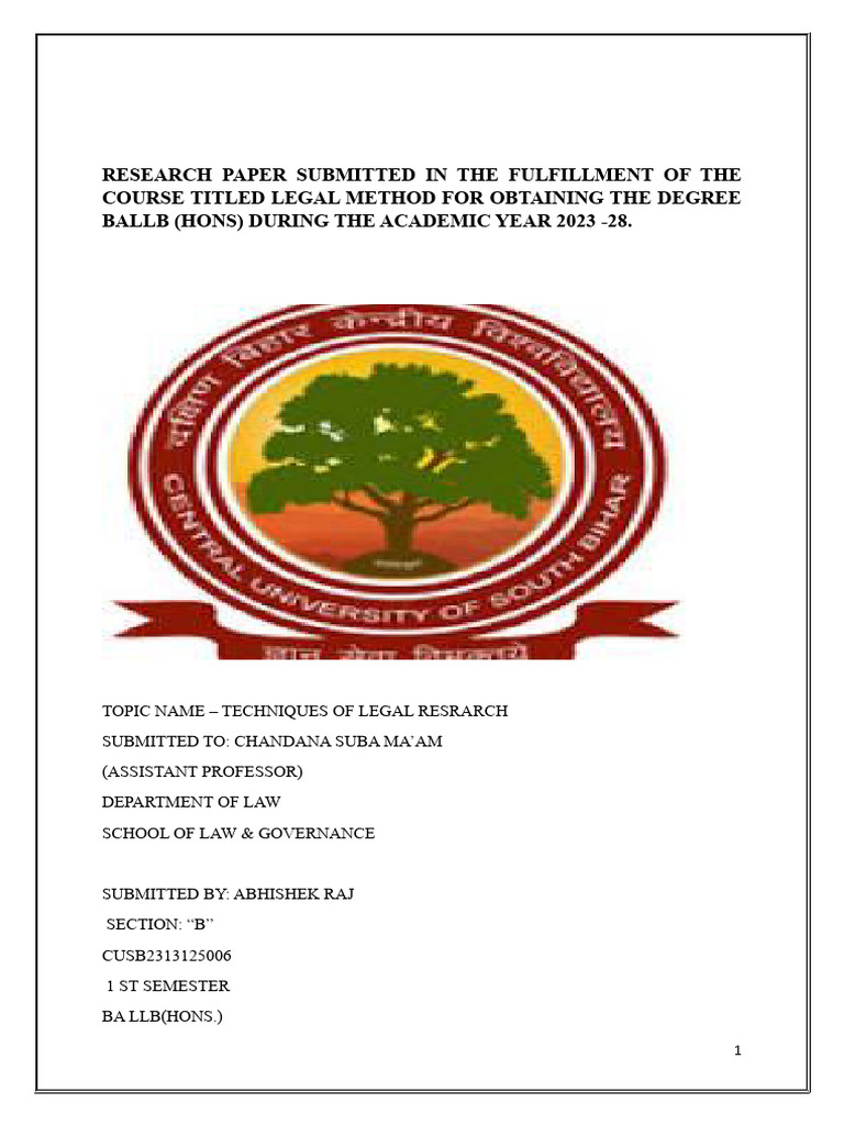 TECHNIQUES OF LEGAL RESEARCH Project 006 | Download Free PDF | Theory ...