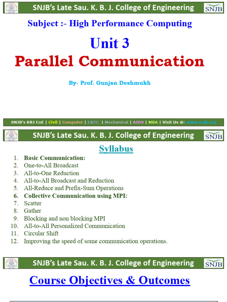 Unit 3 Parallel Communication Pdf Process Computing Message Passing Interface