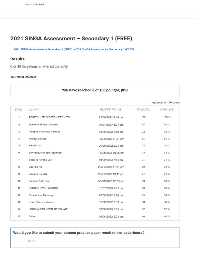 Secondary 1 (FREE) - SIMCC Member Development Portal | PDF | Percentage