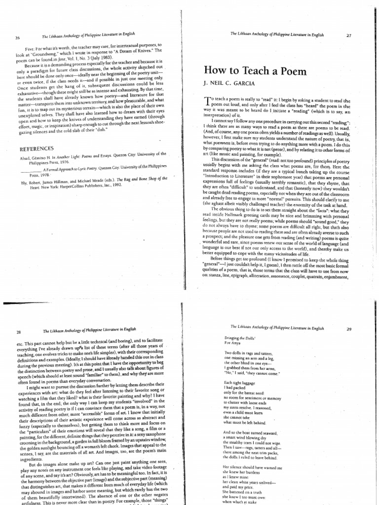 How To Teach A Poem | PDF