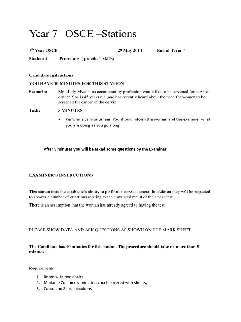 Year 7 OSCEs | PDF | Miscarriage | Cytopathology