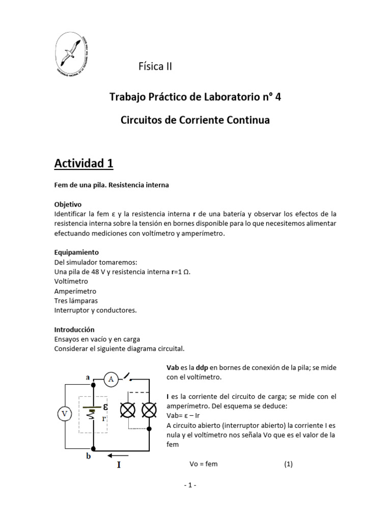 Guía 4 - Circuitos de CC | PDF | Resistencia Eléctrica y Conductancia | voltaje