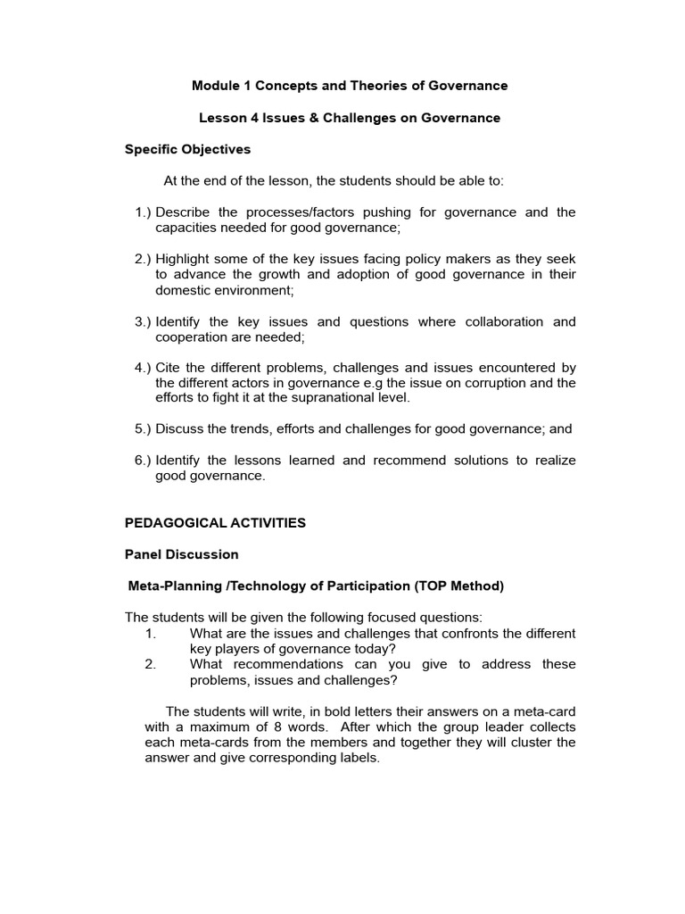 Governance Challenges and Solutions | PDF | Globalization | Governance