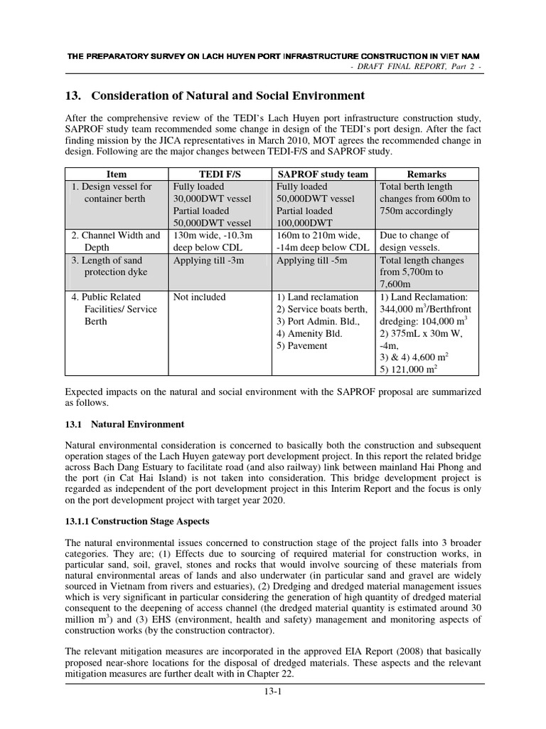 Lach Huyen Port Infrastructure Survey | PDF | Environmental Impact ...