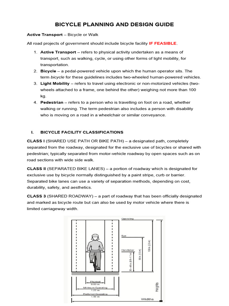 Bicycle Infrastructure Guide | PDF | Cycling Infrastructure | Road