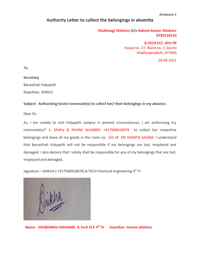 Authority Letter | PDF