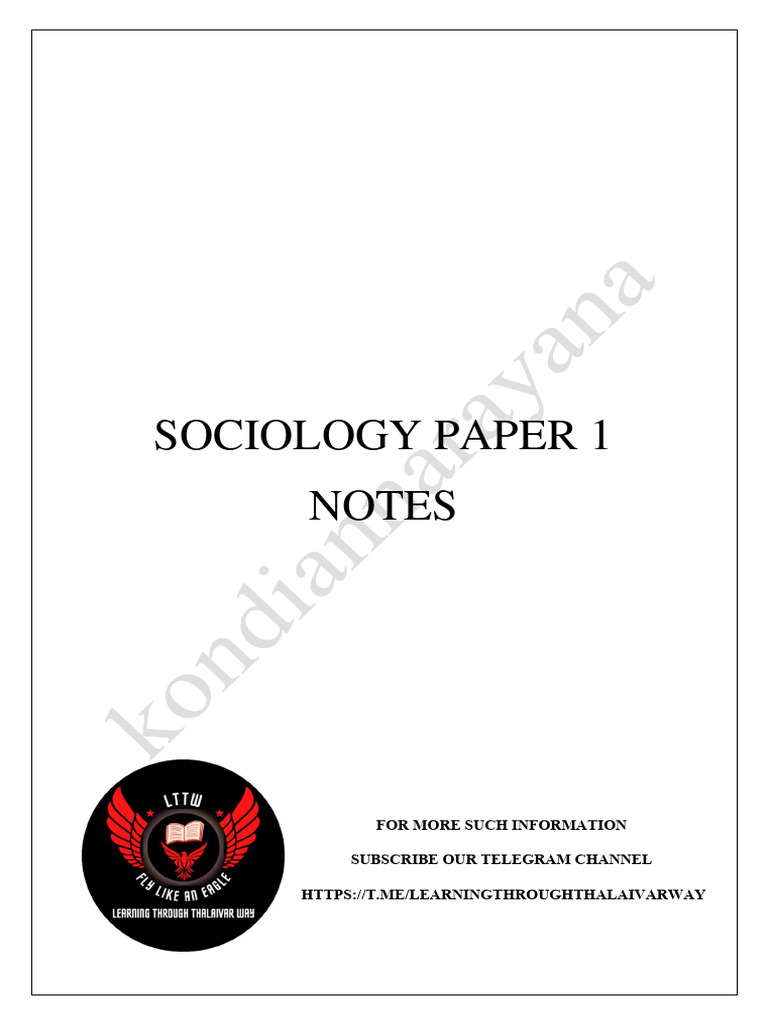 Sociology Paper 1: Key Concepts and Thinkers | PDF | Sociology | Positivism